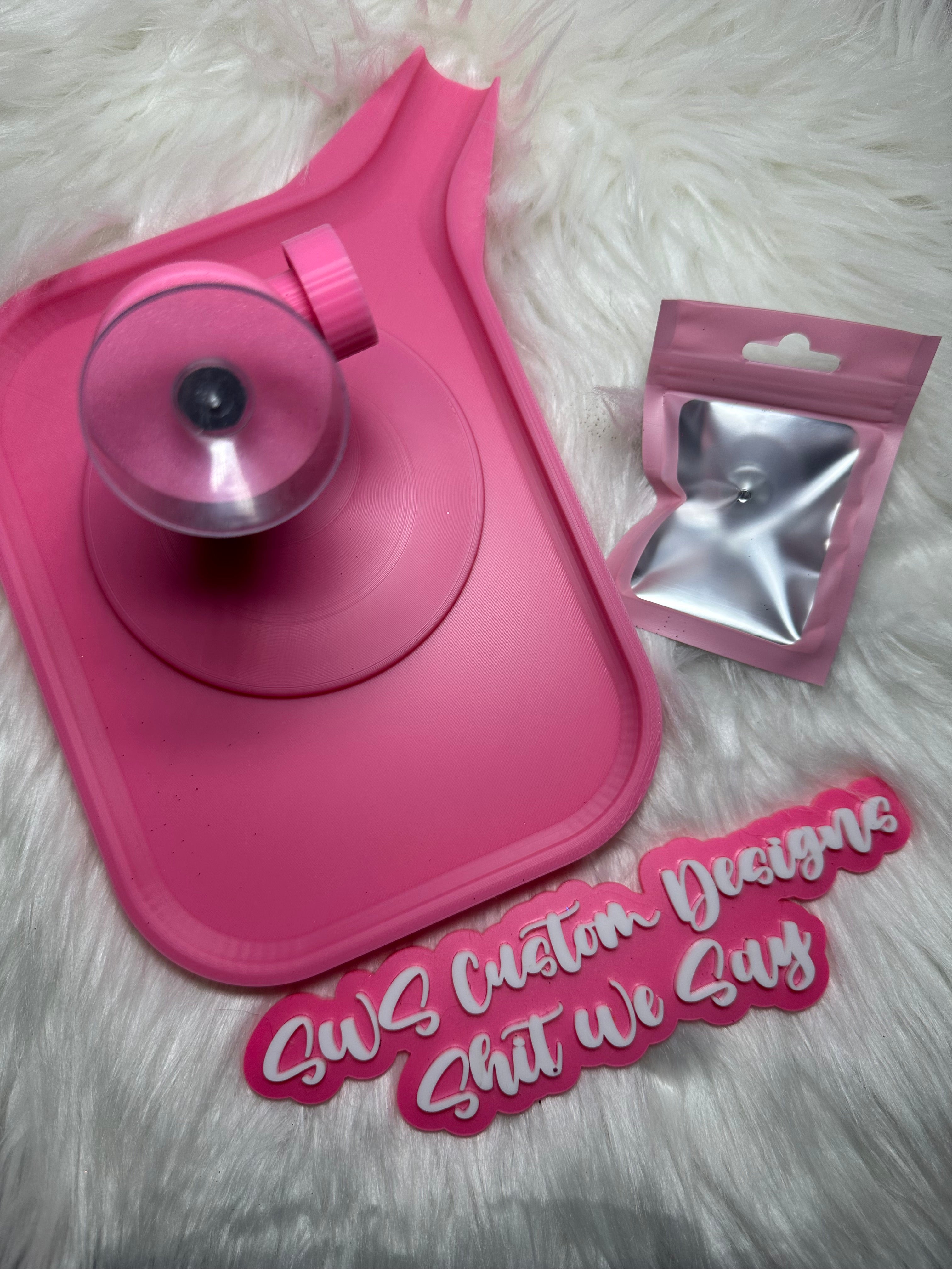 Amazing Accessory Holder with Suction Cups and Glitter Tray